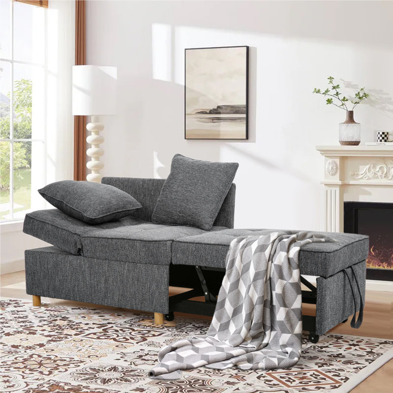 Ebern Designs Heron 71" Upholstered Convertible Sleeper Sofa, Pull Out Sofa Bed, Chair Bed ...